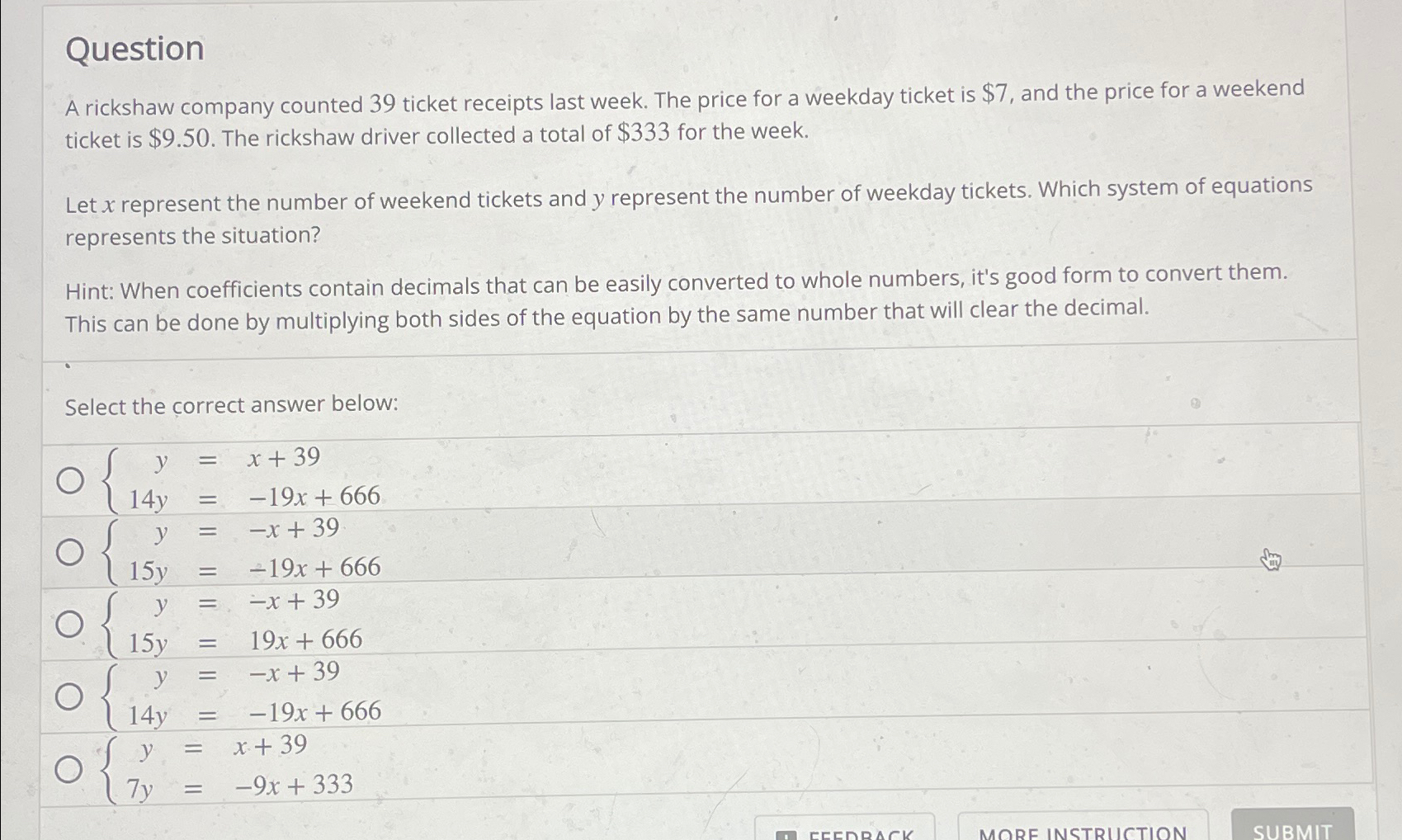 Solved QuestionA rickshaw company counted 39 ﻿ticket | Chegg.com
