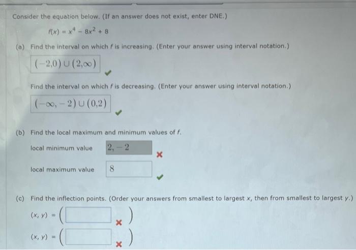 Solved Consider the equation below. (If an answer does not | Chegg.com