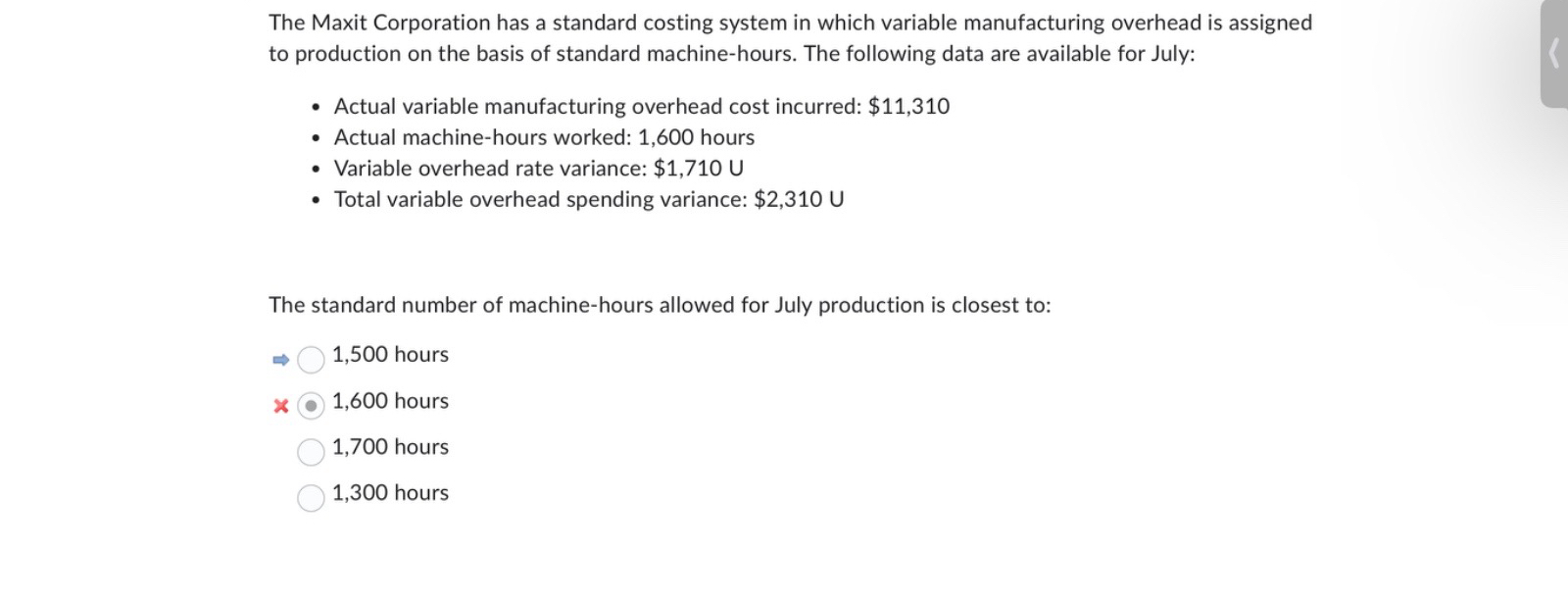 Solved The Maxit Corporation has a standard costing system | Chegg.com