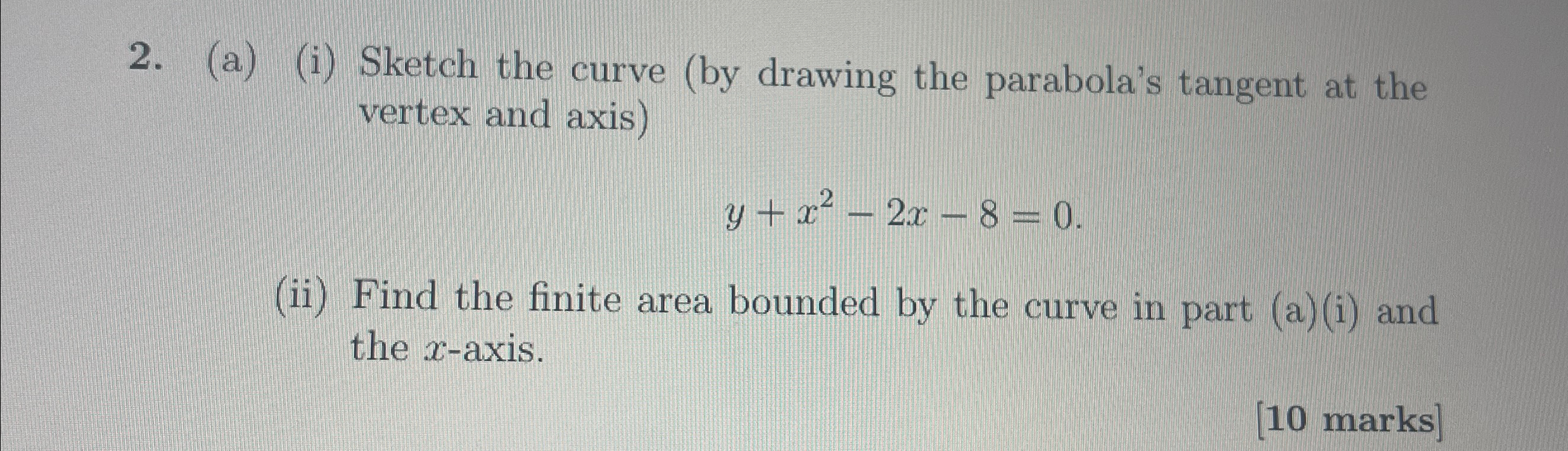 Solved (a) (i) ﻿Sketch the curve (by drawing the parabola's | Chegg.com