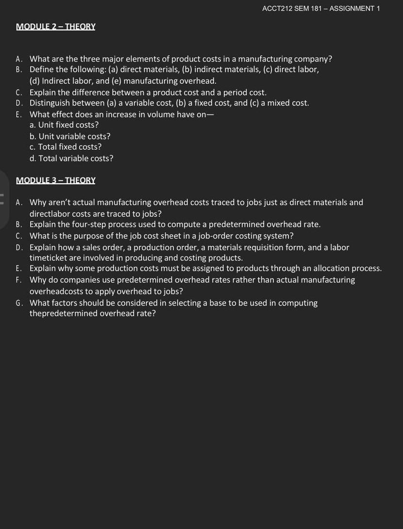 Solved MODULE 2 - THEORY A. What are the three major | Chegg.com