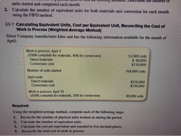 Solved e le number of units started and completed each | Chegg.com