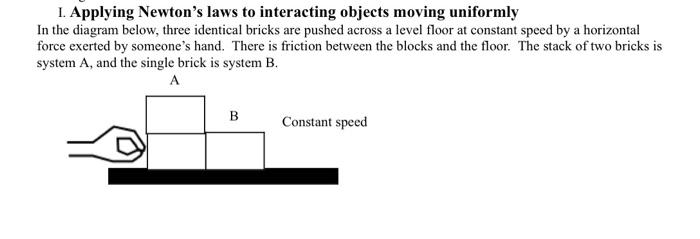 Solved I. Applying Newton's laws to interacting objects | Chegg.com