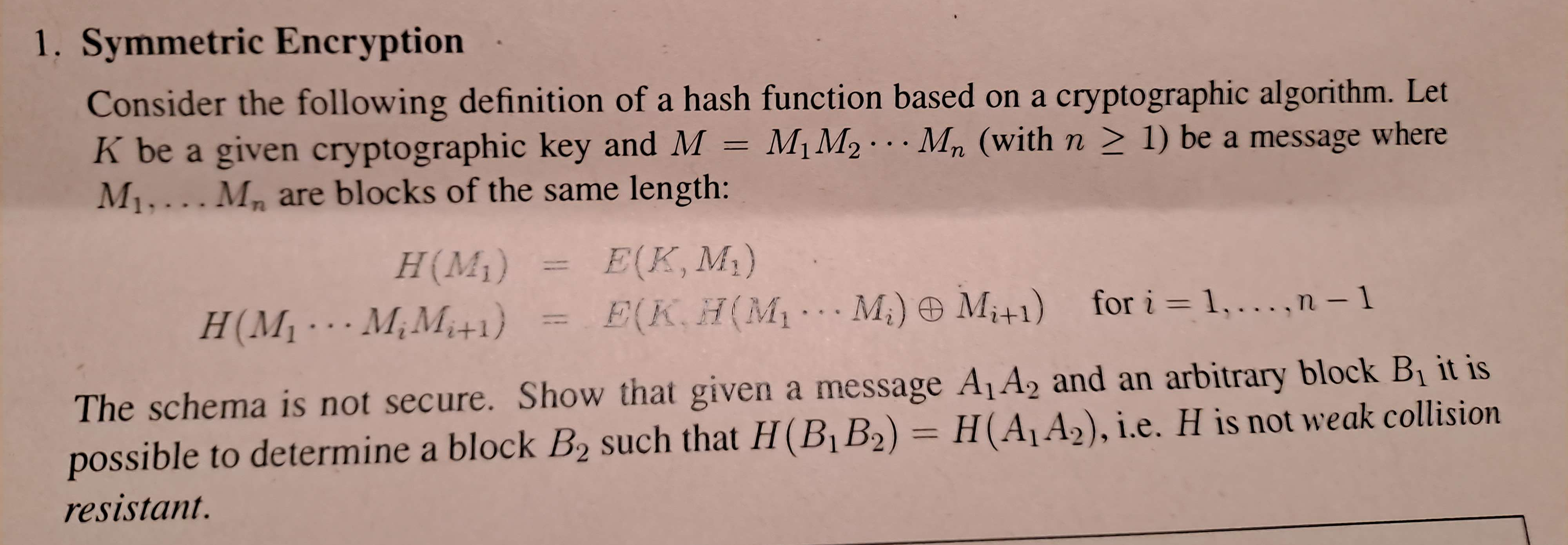 Solved Symmetric EncryptionConsider the following definition | Chegg.com