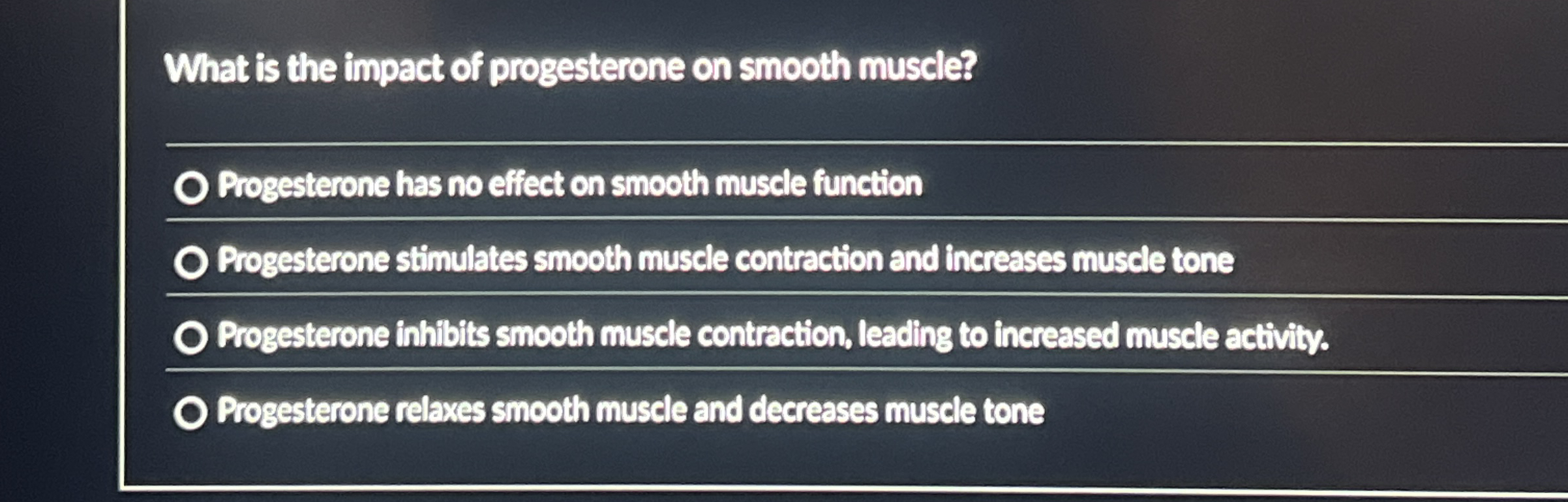 Solved What is the impact of progesterone on smooth | Chegg.com