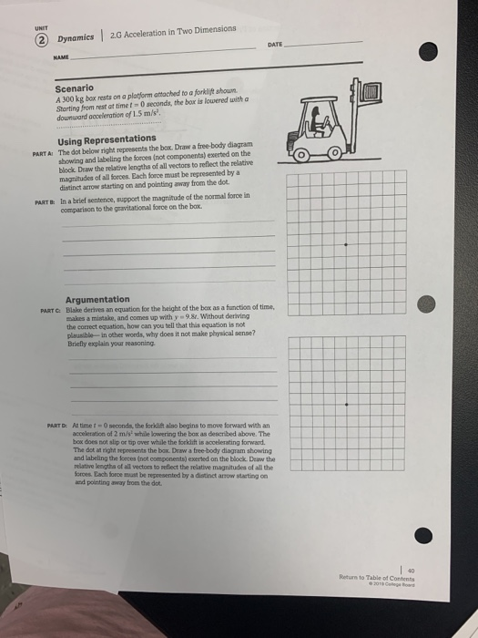 Solved UNIT 2G Acceleration in Two Dimensions Dynamics 2 | Chegg.com