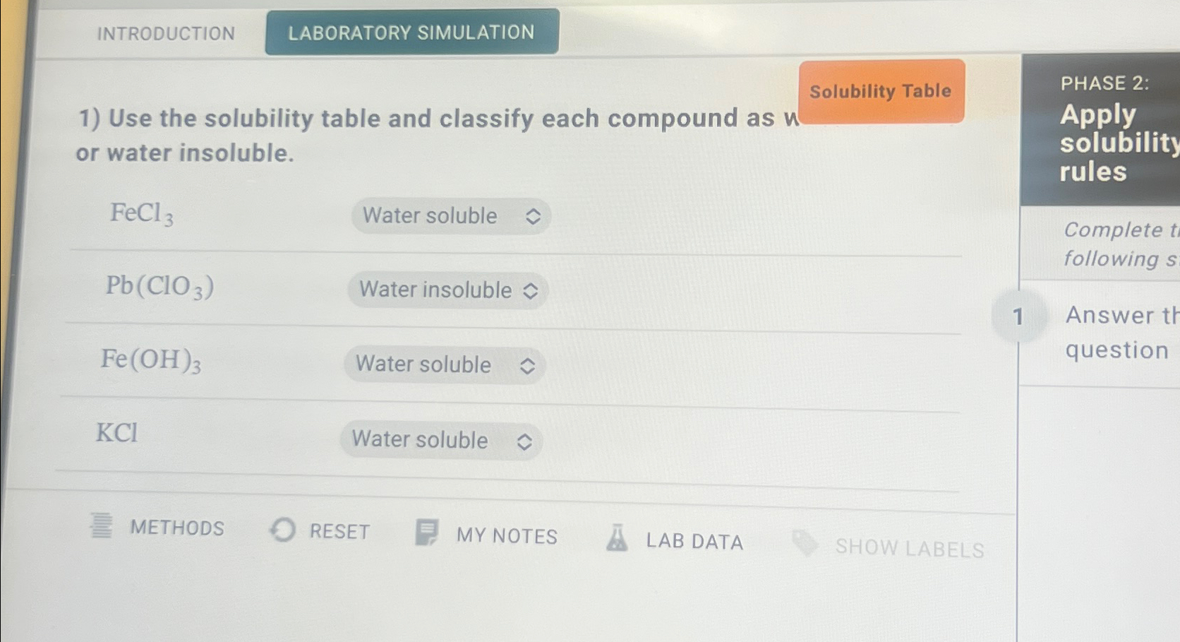 Solved INTRODUCTIONSolubility TableUse the solubility table | Chegg.com