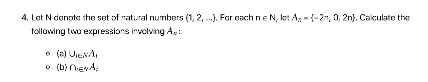 Solved Let N ﻿denote the set of natural numbers {1,2,dots}. | Chegg.com