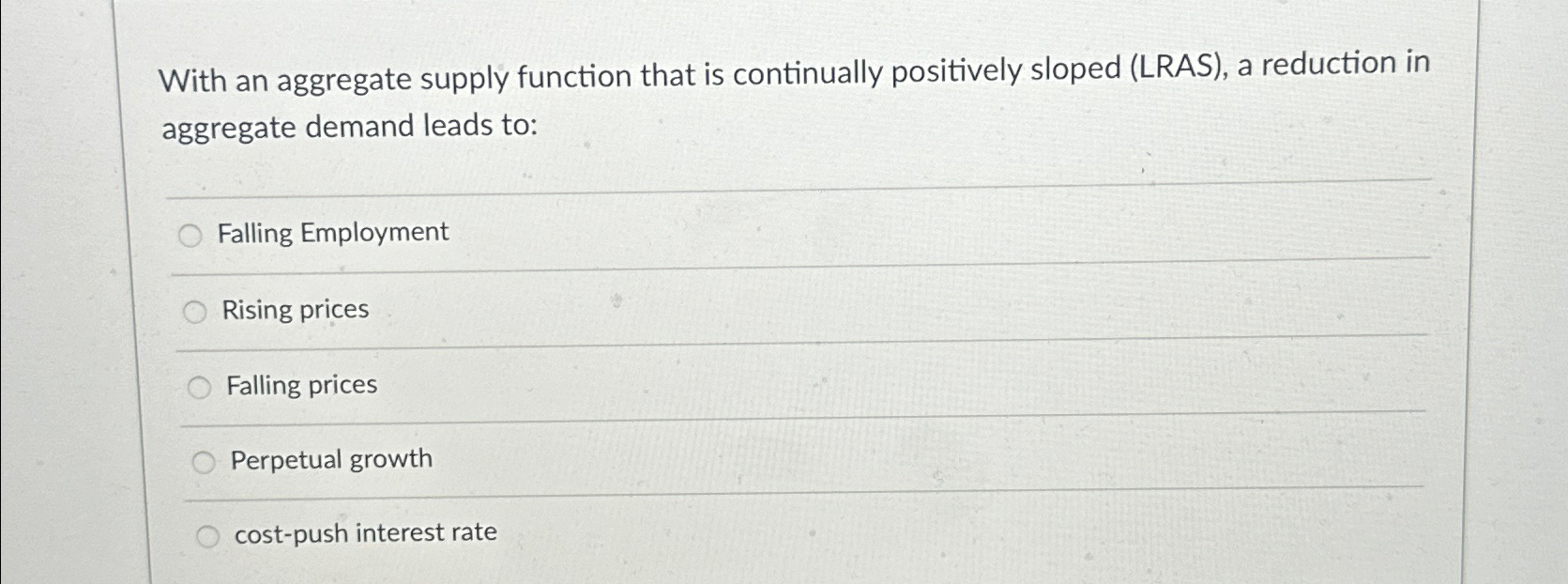 Solved With an aggregate supply function that is continually | Chegg.com