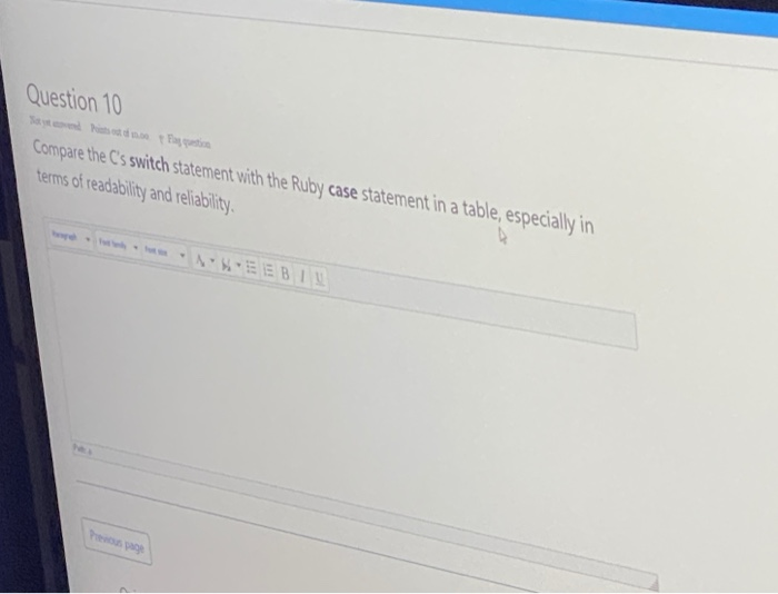 Solved Question 10 Compare the C's switch statement with the | Chegg.com