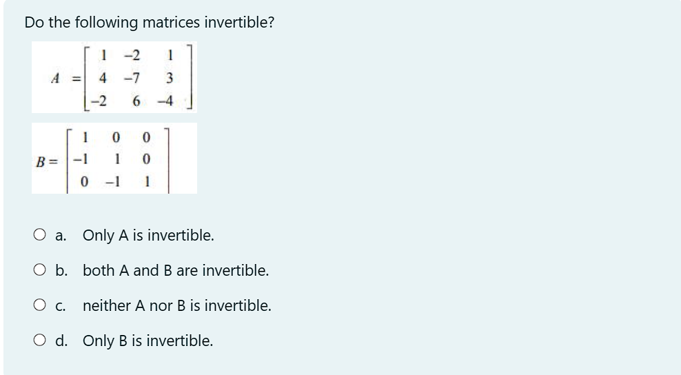 Solved Do the following matrices | Chegg.com