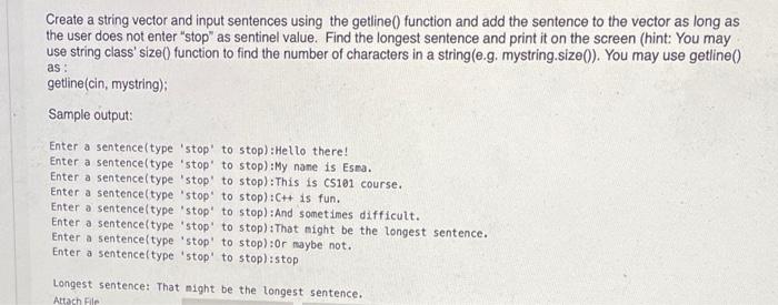 Solved Create a string vector and input sentences using the | Chegg.com