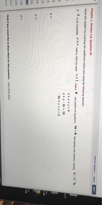 Solved Chapter 1, Section 1.6, Question 05 Solve the system | Chegg.com