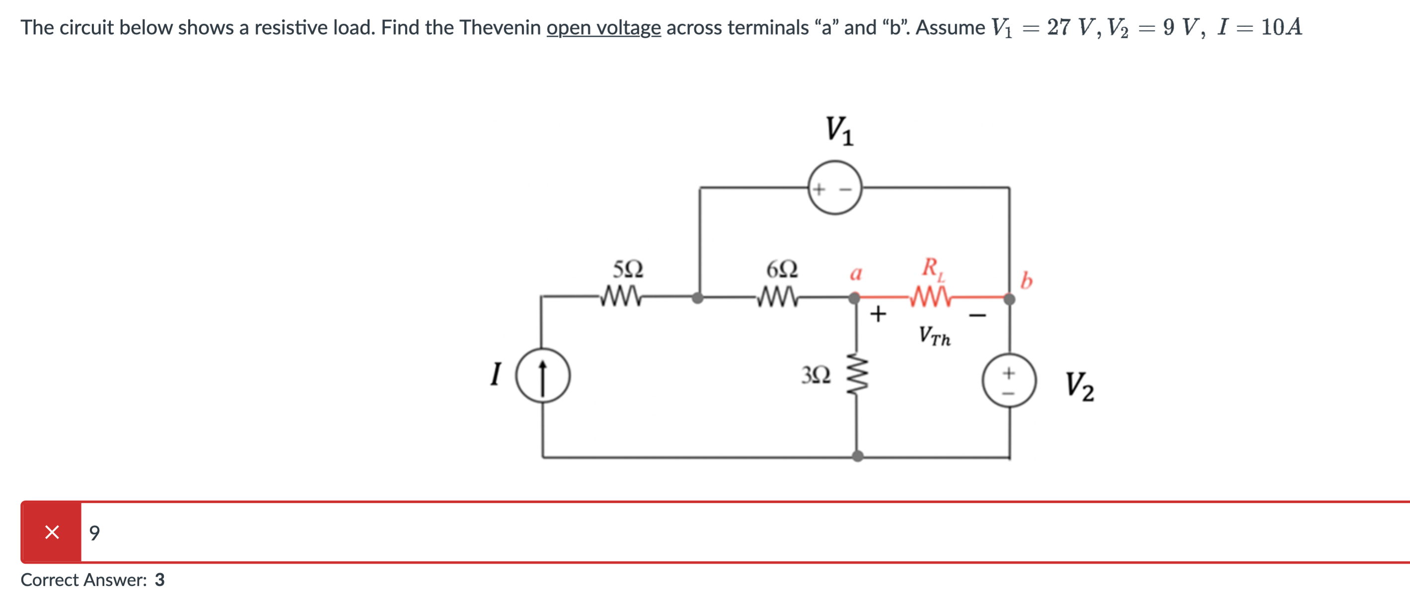 Solved The circuit below shows a resistive load. Find the | Chegg.com