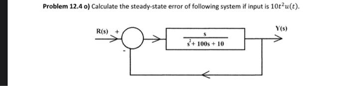 Solved Problem 12.4o ) Calculate the steady-state error of | Chegg.com