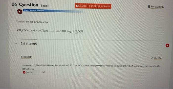 Solved 06 Question (1 point) LAUNCH TUTORIAL LESSON See page | Chegg.com