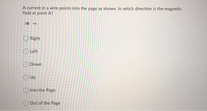 Solved A current in a wire points into the page as shown. In | Chegg.com