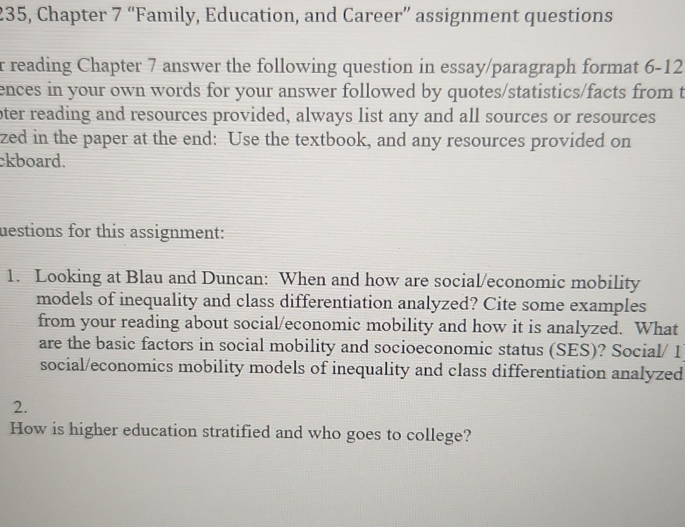 looking at Blau and Duncan:when and how are | Chegg.com