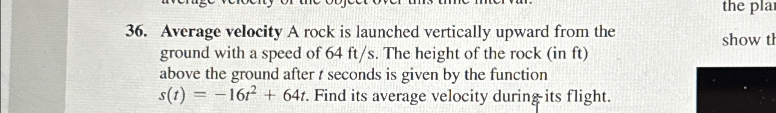 Solved Average velocity A rock is launched vertically upward | Chegg.com