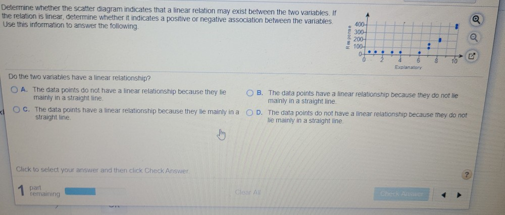 Solved Determine whether the scatter diagram indicates that | Chegg.com
