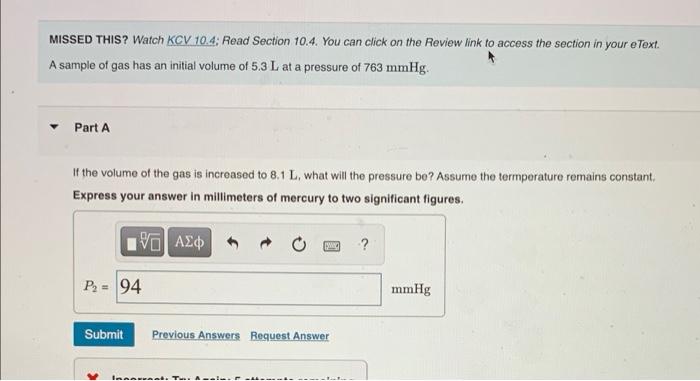 Solved If the volume of the gas is increased to 8.1 L. what | Chegg.com