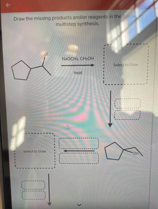 Solved Draw the missing products and/or reagents in the | Chegg.com