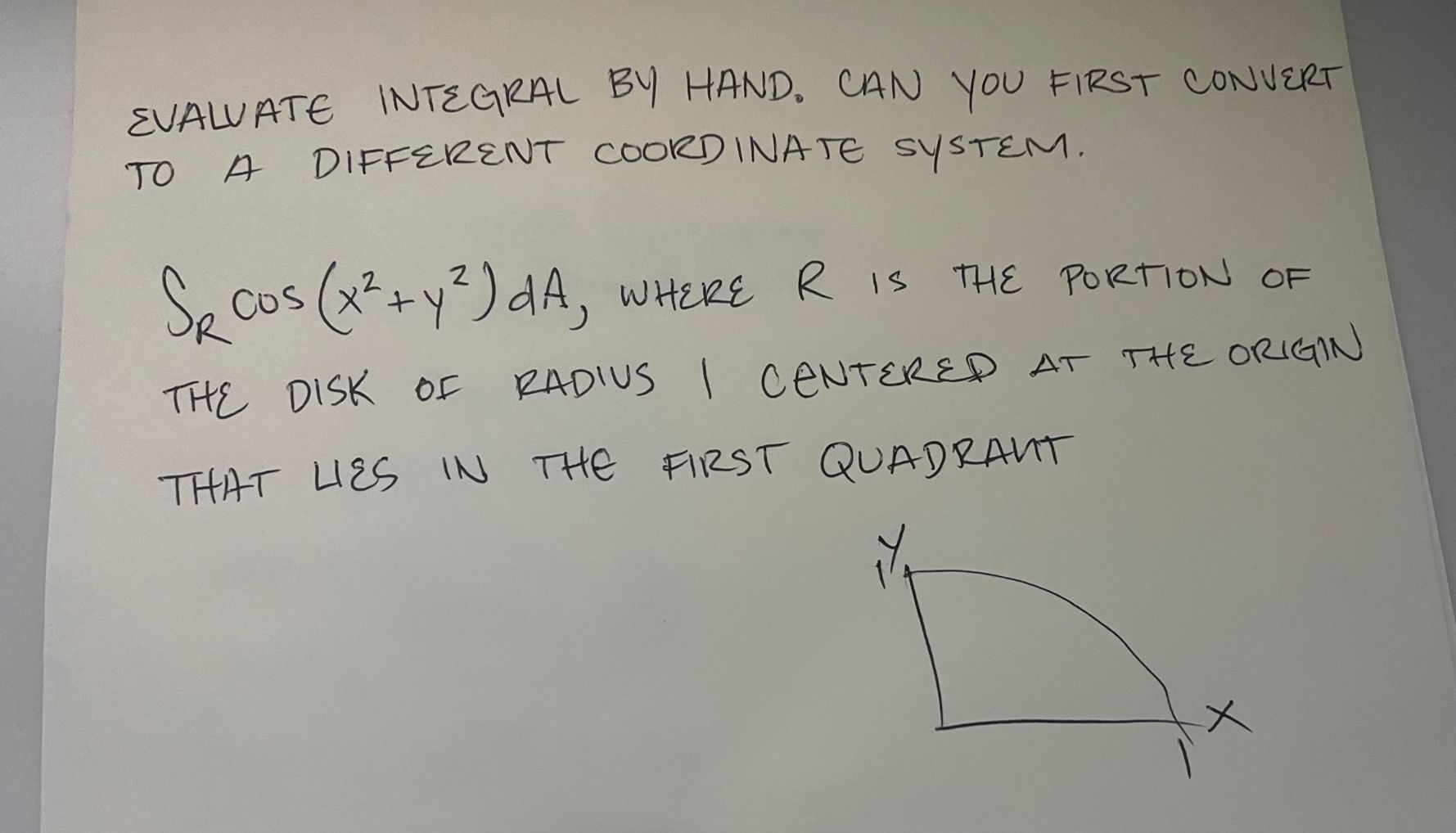 Solved EVALUATE INTEGRAL BY HAND. CAN YOU FIRST CONVERTTO A | Chegg.com