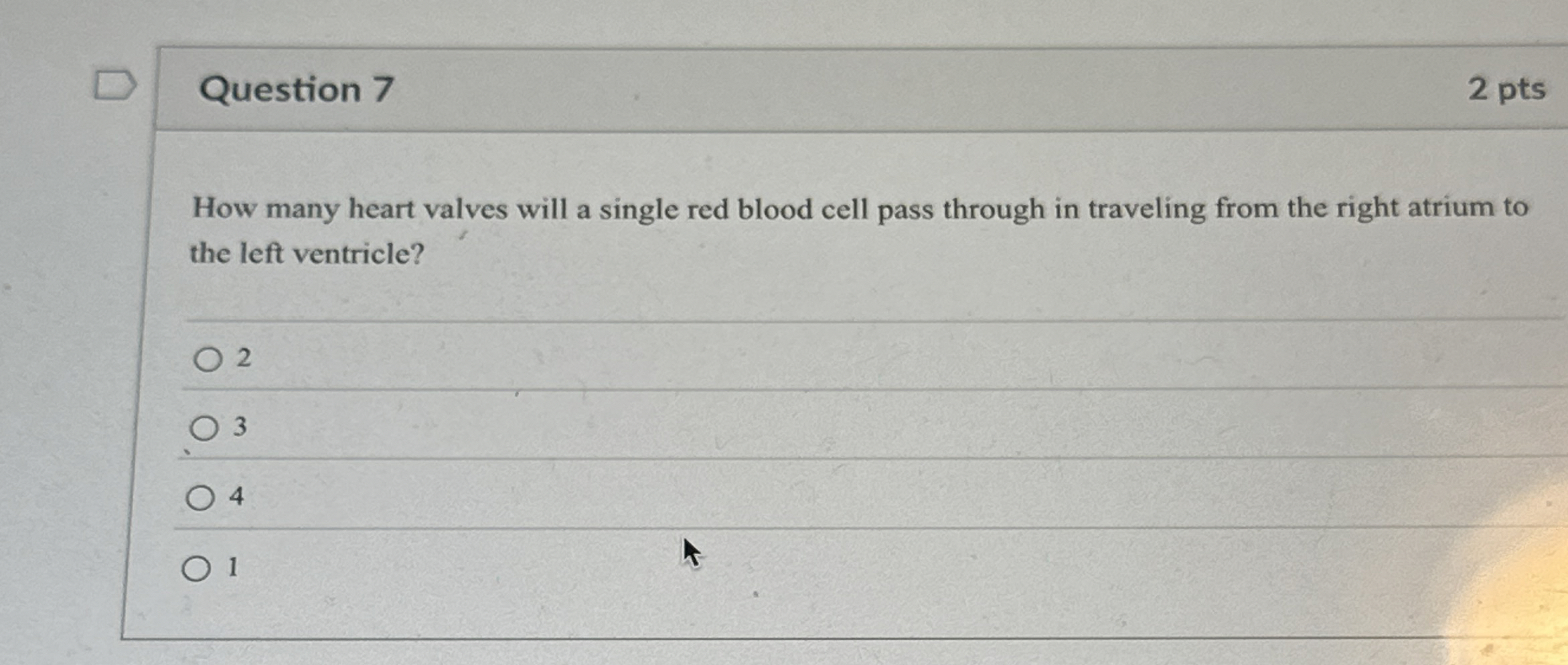 Solved Question 72 ﻿ptsHow many heart valves will a single | Chegg.com