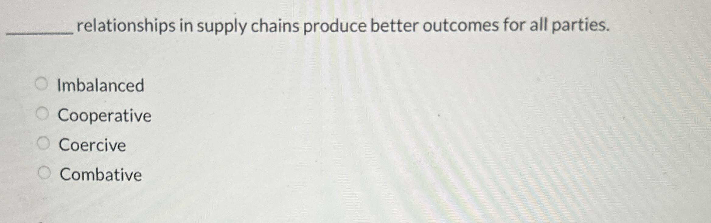 Solved relationships in supply chains produce better | Chegg.com