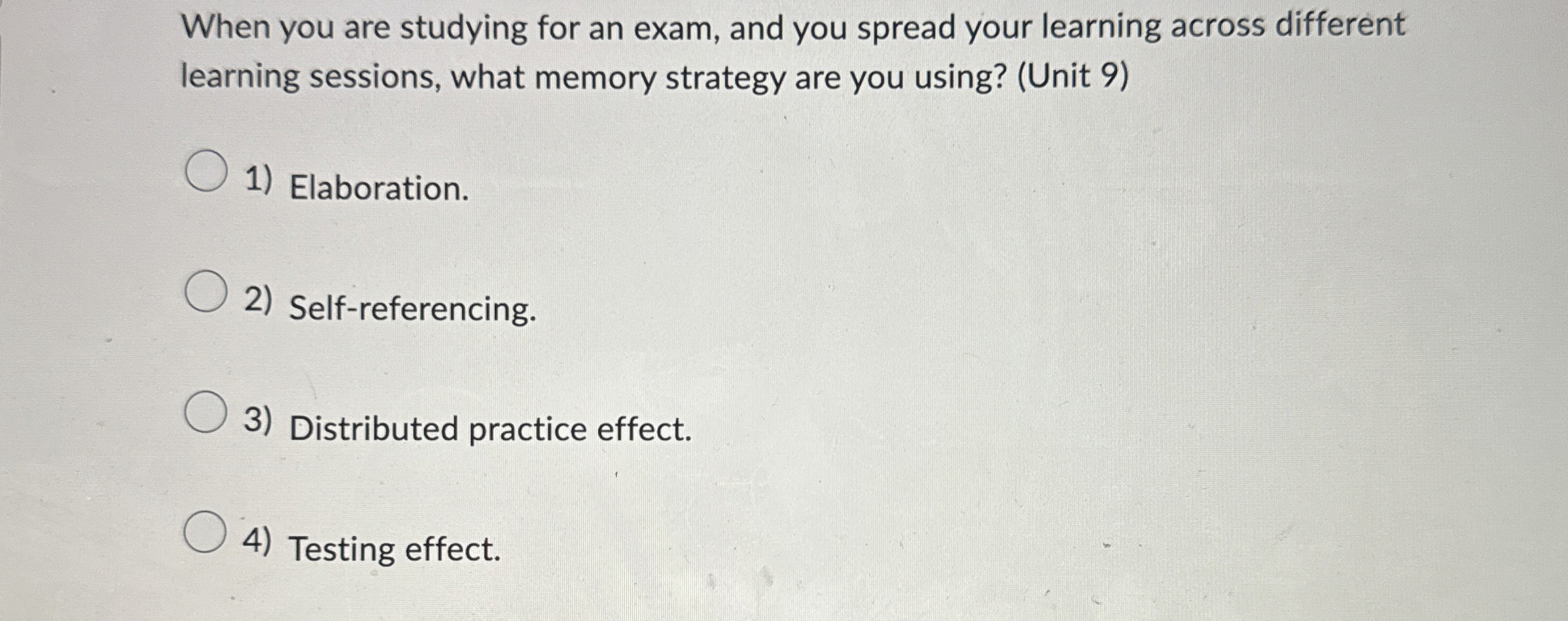 Solved When you are studying for an exam, and you spread | Chegg.com