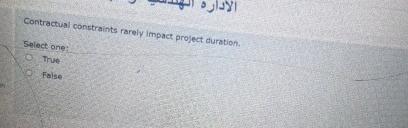 Solved Contractual constraints rarely impact project | Chegg.com