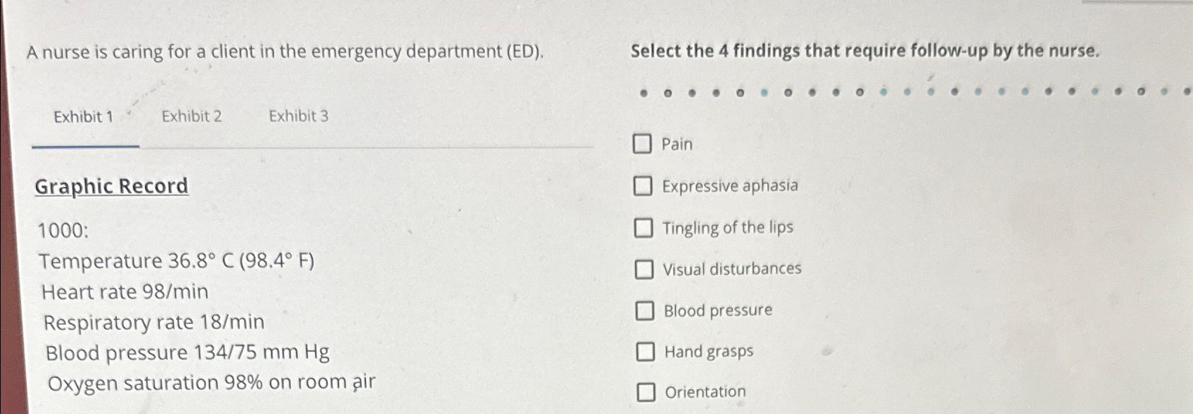 Solved A nurse is caring for a client in the emergency | Chegg.com