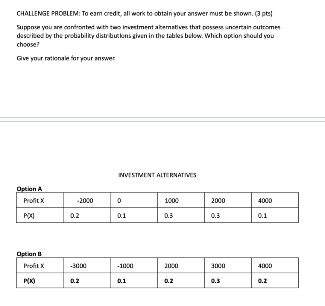 Solved CHALLENGE PROBLEM: To earn credit, all work to obtain | Chegg.com
