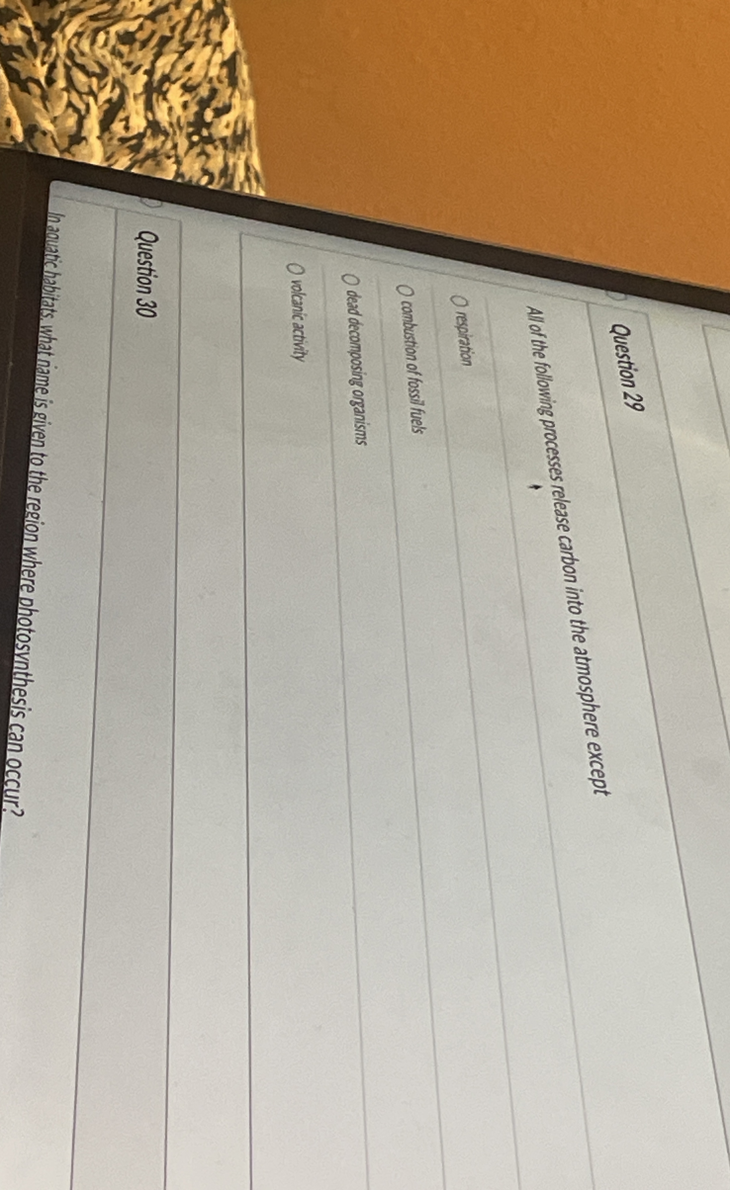 Solved Question 29All of the following processes release | Chegg.com
