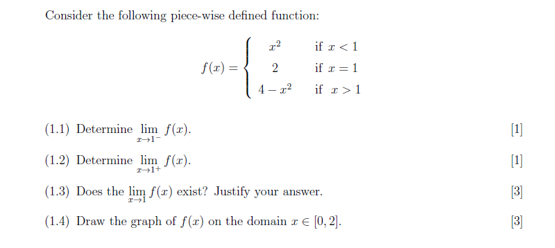 Solved Consider the following piece-wise defined | Chegg.com