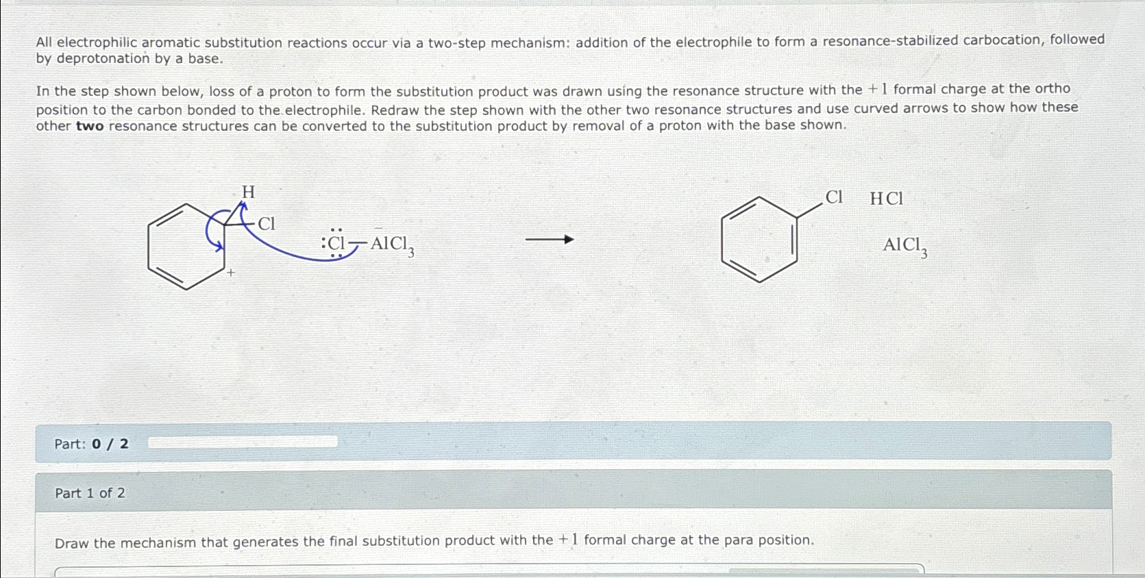 Solved All electrophilic aromatic substitution reactions | Chegg.com