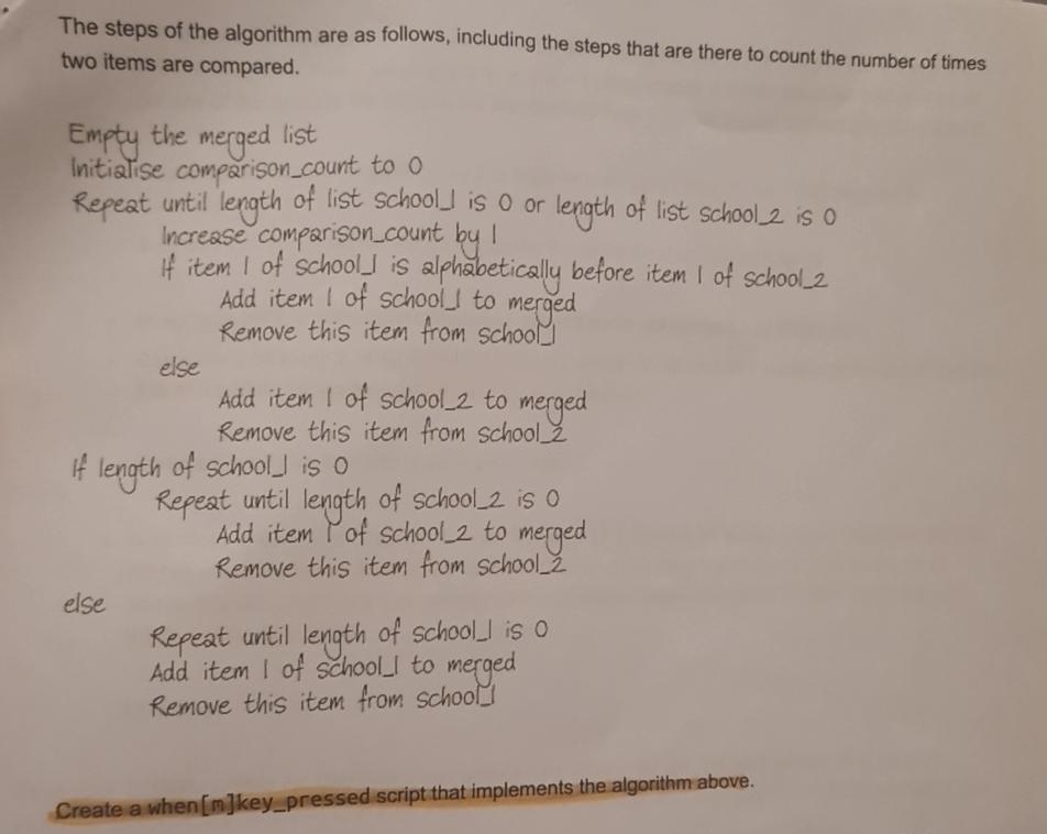 Solved The steps of the algorithm are as follows, including | Chegg.com
