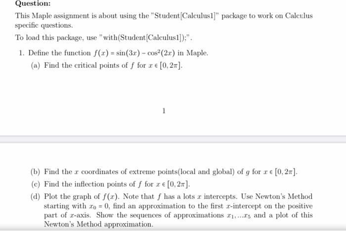 Question: This Maple assignment is about using the | Chegg.com