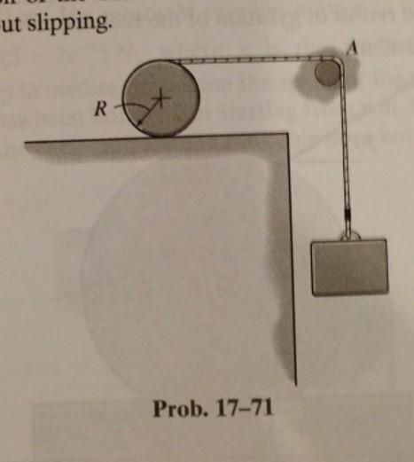 Solved The cord passes over the smooth peg at A and is | Chegg.com