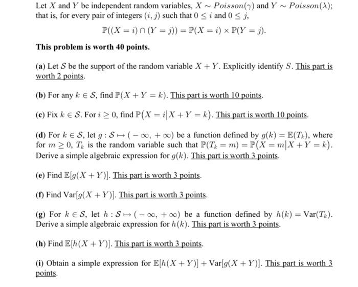 Solved Let X and Y be independent random variables, | Chegg.com