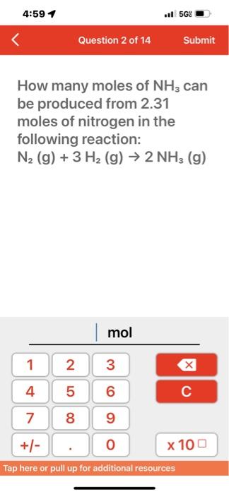 Solved How many moles of NH3 can be produced from 2.31 moles | Chegg.com