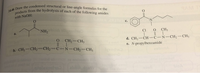 Solved 14446 Draw the condensed structural or line-angle | Chegg.com