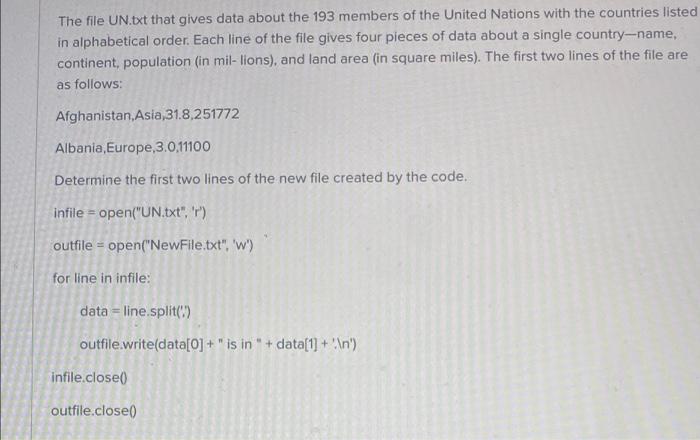 Solved Identify any errors in the code segment: infile = | Chegg.com