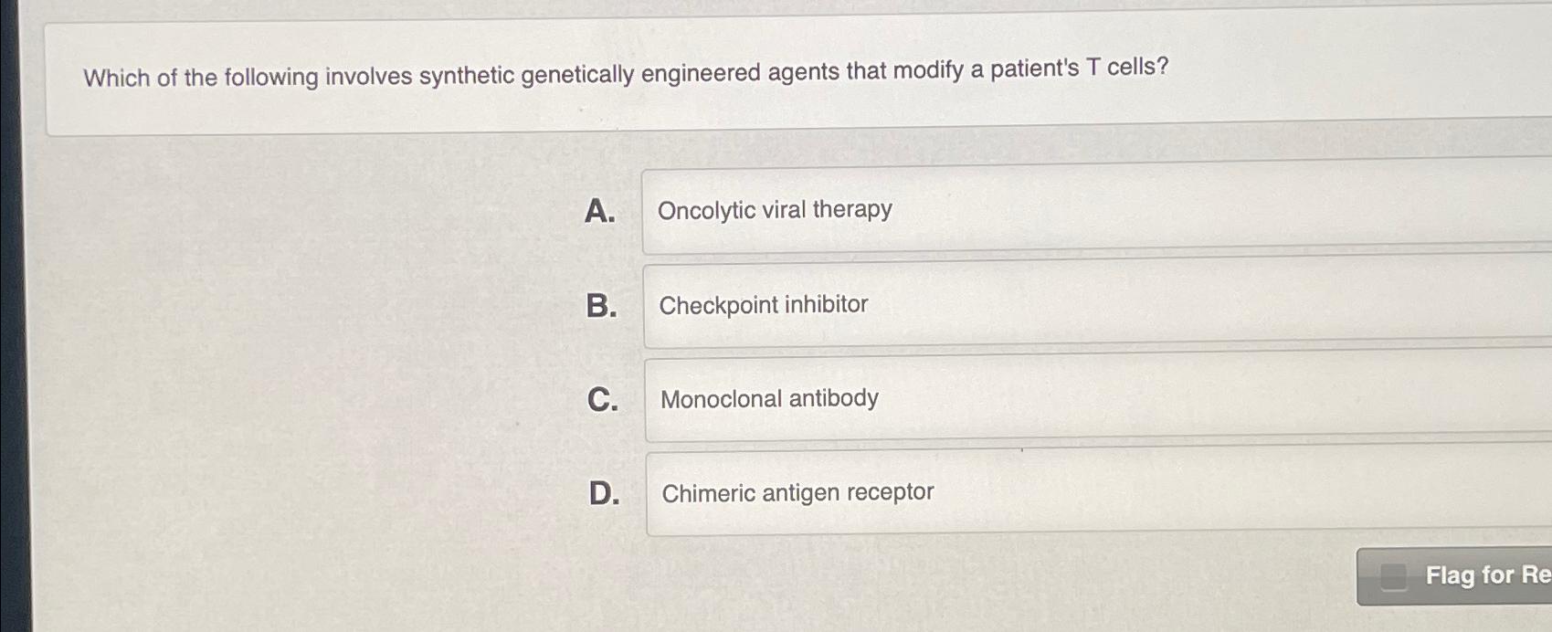 Solved Which of the following involves synthetic genetically | Chegg.com