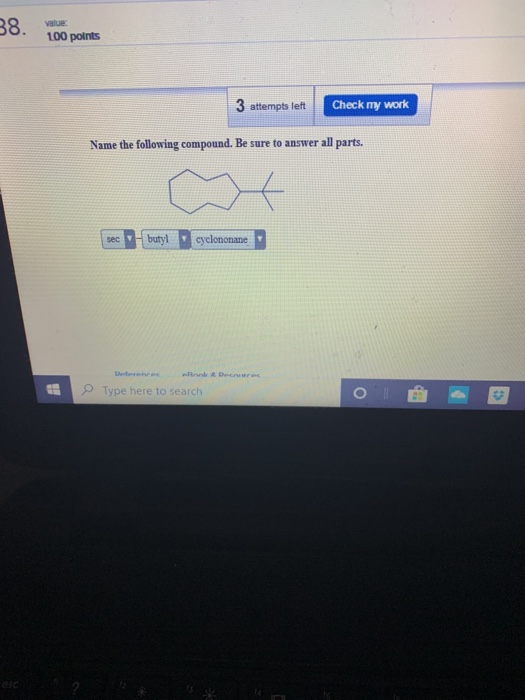Solved 38. value 100 points 3 attempts left Check my work | Chegg.com
