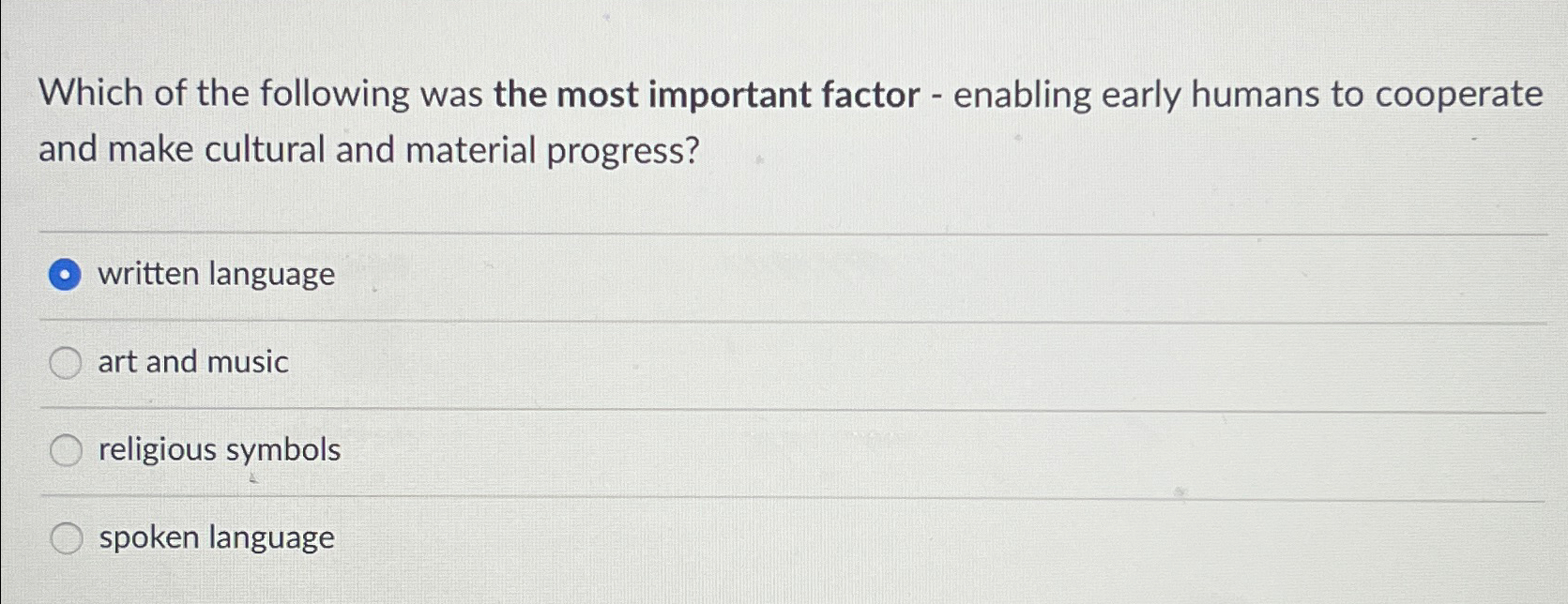 Solved Which of the following was the most important factor | Chegg.com