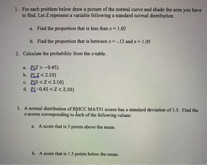 Solved 1. For each problem below draw a picture of the | Chegg.com