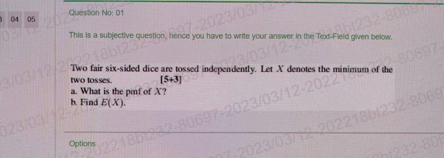 Solved Two fair six-sided dice are tossed independently. Let | Chegg.com