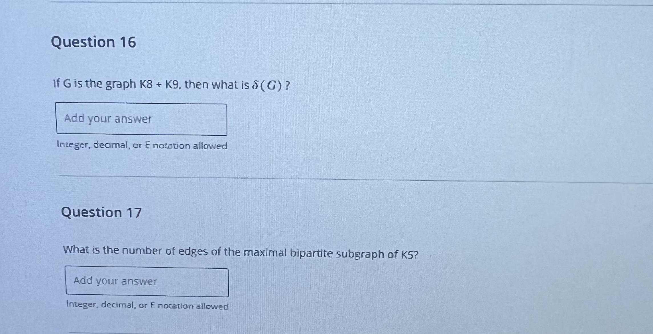 Solved Question 16If G ﻿is the graph K8+K9, ﻿then what is | Chegg.com