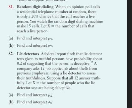Solved 81. Random digit dialing When an opinion poll calls a | Chegg.com